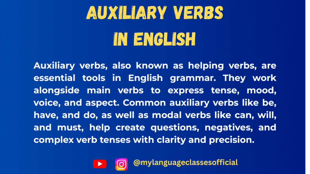 Auxiliary Verbs in English: Grammar Rules, Usage & Examples | My ...