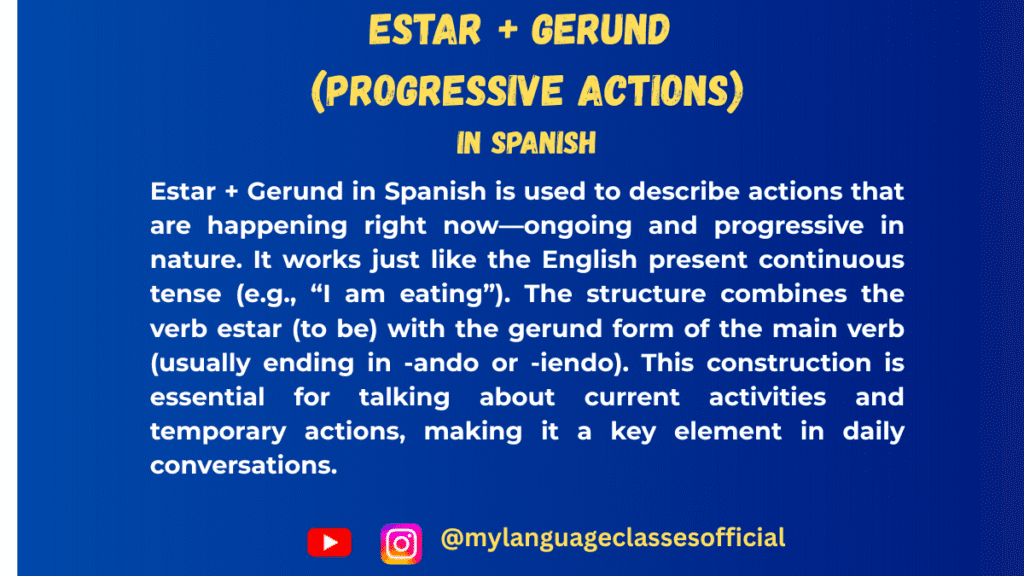 Estar + Gerund (Progressive Actions) in Spanish | My Language Classes