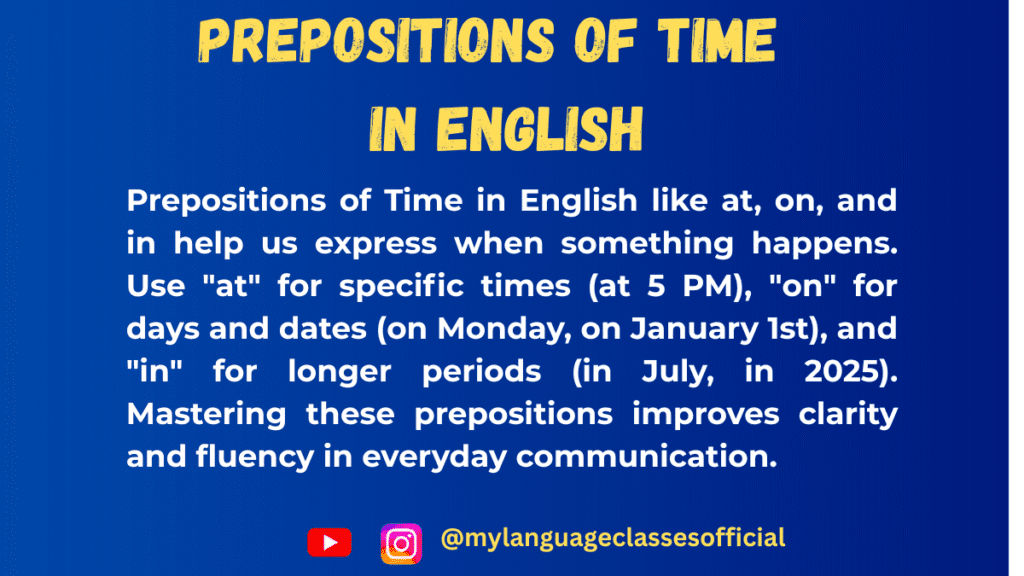 Prepositions of Time in English: Grammar Rules, Usage & Examples | My ...