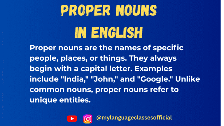 Proper Nouns in English | My Language Classes – My Language Classes