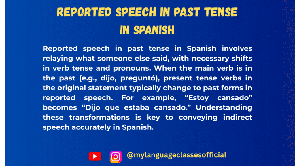 Estilo Indirecto en Pasado: How to Use Reported Speech in Past Tense in ...
