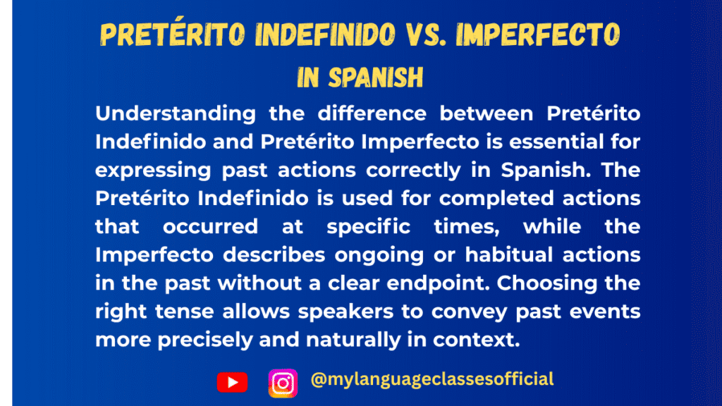 Complete Guide on Pretérito Indefinido vs Imperfecto in Spanish | My ...