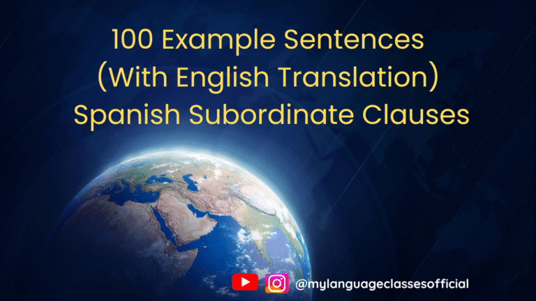 100 Example Sentences on Subordinate Clauses in Spanish | My Language ...
