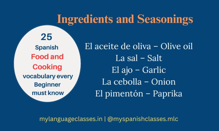 Spanish Food and Cooking Vocabulary for Beginners | My Language Classes