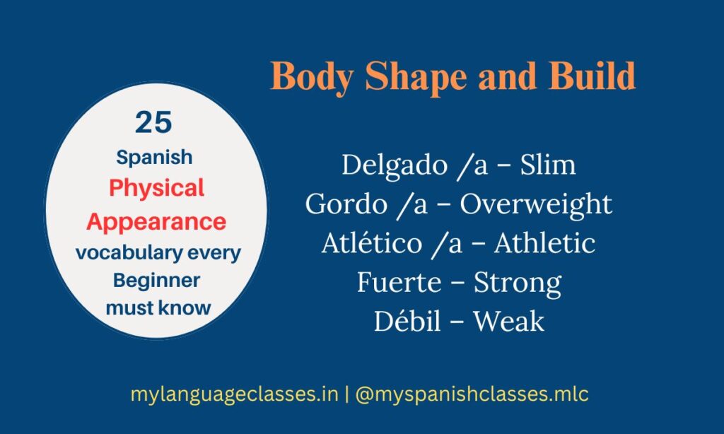 Spanish Physical Appearance Vocabulary for Beginners | My Language Classes