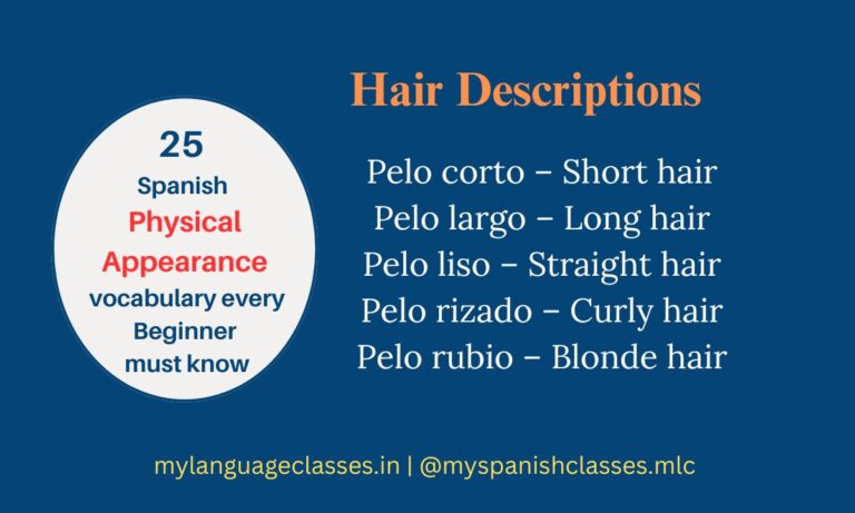 Spanish Physical Appearance Vocabulary for Beginners | My Language Classes