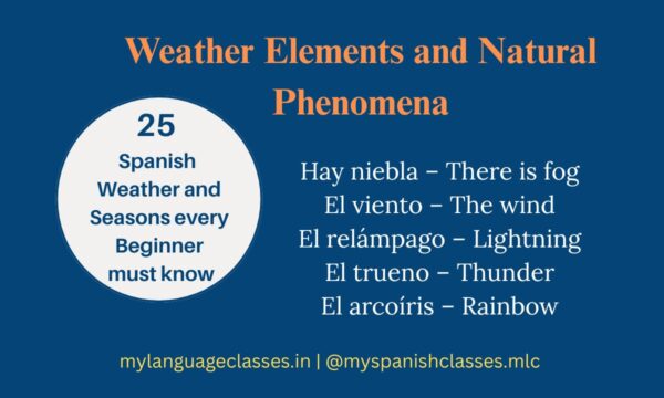 25 Spanish Weather and Seasons Vocabulary for Beginner | My Language ...