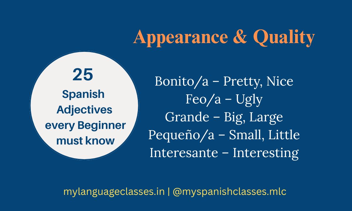 25 Spanish Adjectives Every Beginner Must Know | My Language Classes