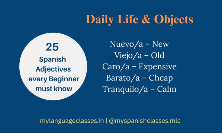 25 Spanish Adjectives Every Beginner Must Know | My Language Classes