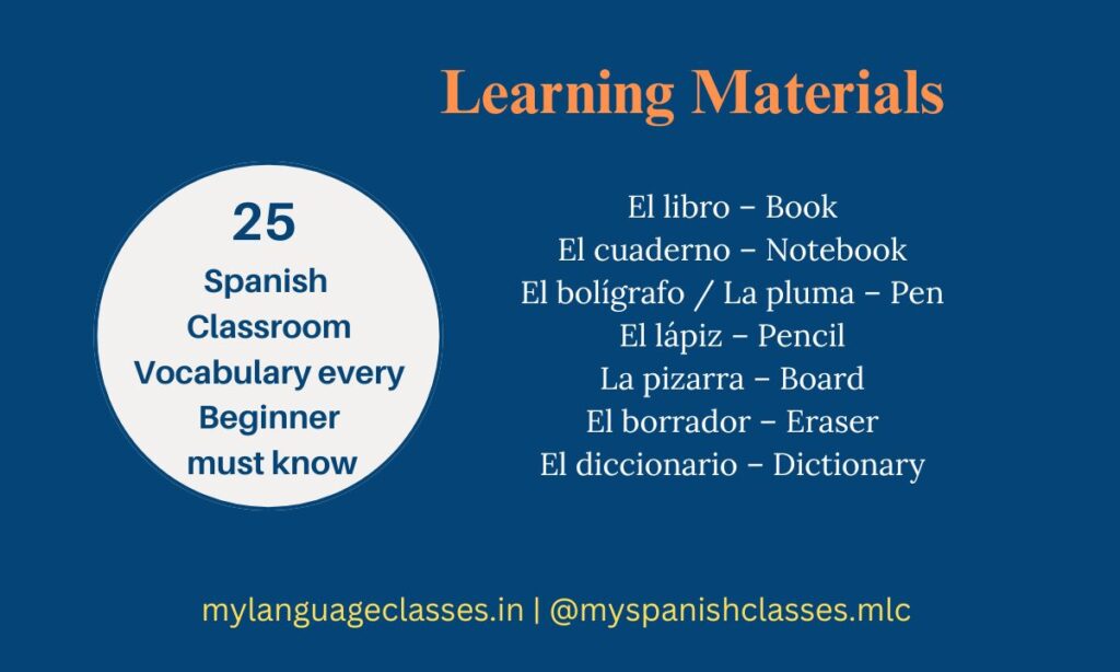 25 Spanish classroom vocabulary for beginners | My Language Classes