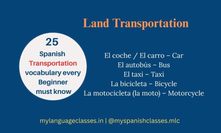 25 Spanish Transportation Vocabulary for Beginners | My Language Classes