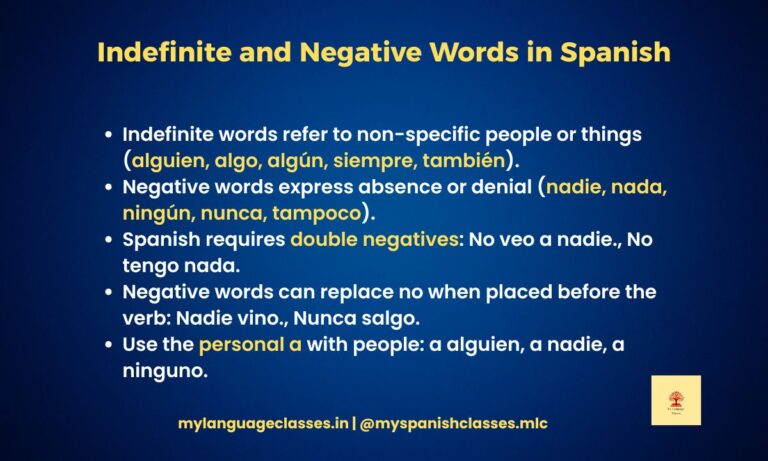 Indefinite and Negative Words in Spanish - Complete Guide | My Language ...