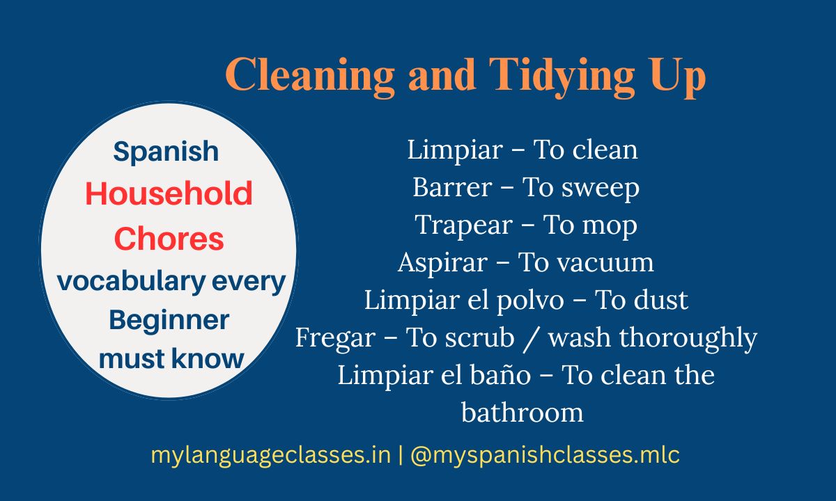 Spanish Household Chores Vocabulary for Beginners | My Language Classes