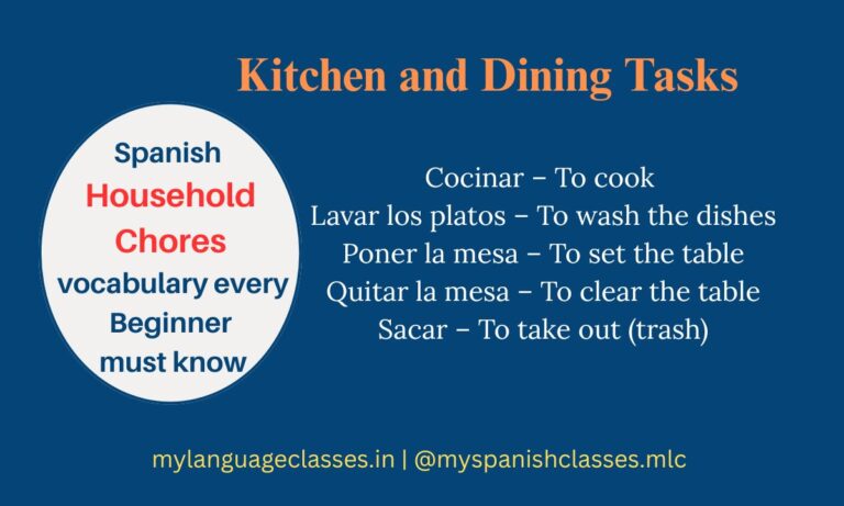 Spanish Household Chores Vocabulary for Beginners | My Language Classes