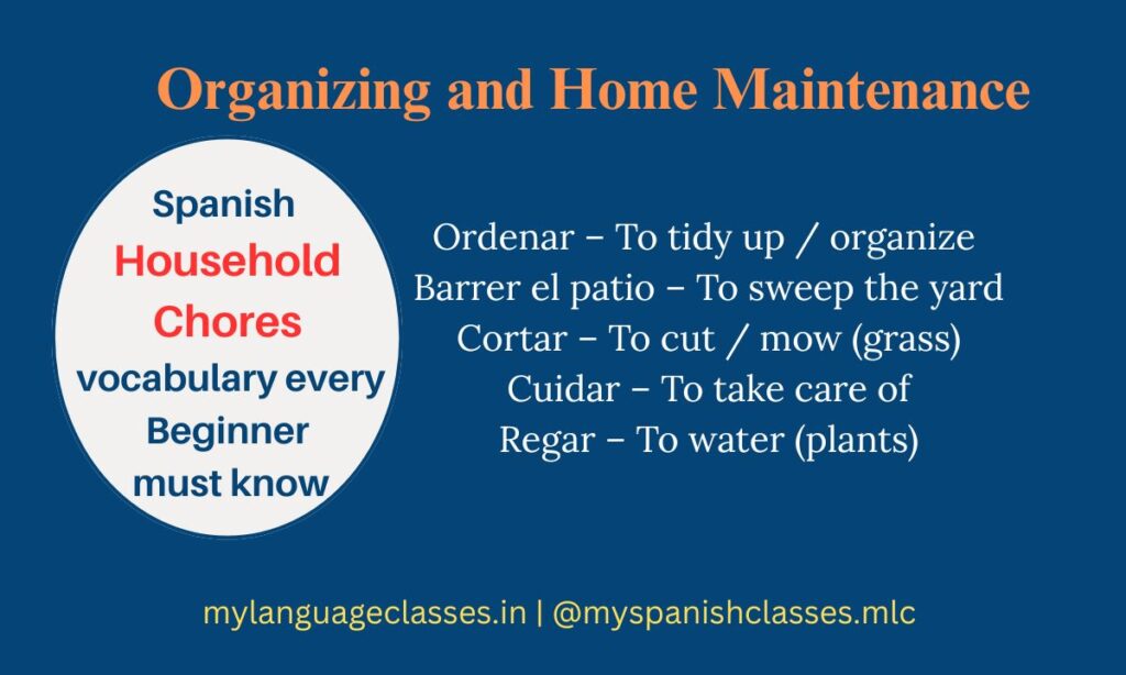 Spanish Household Chores Vocabulary for Beginners | My Language Classes