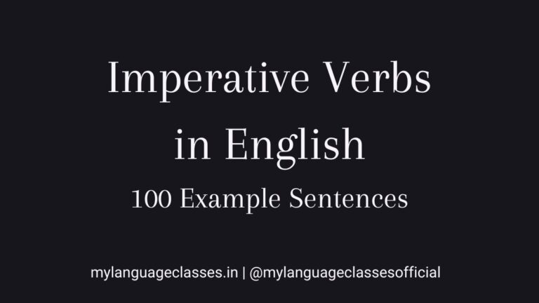100 Example Sentences of Imperative Verbs in English | My Language Classes