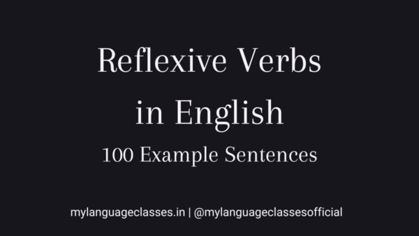 100 Example Sentences of Reflexive Verbs in English | My Language Classes