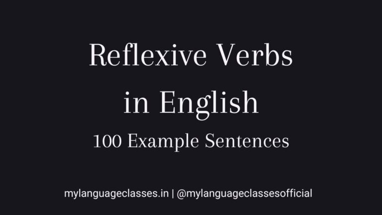 100 Example Sentences of Reflexive Verbs in English | My Language Classes