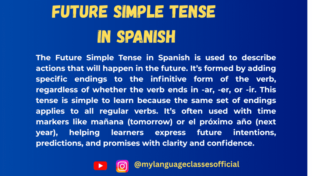 Future Simple Tense in Spanish (Futuro Simple) | My Language Classes