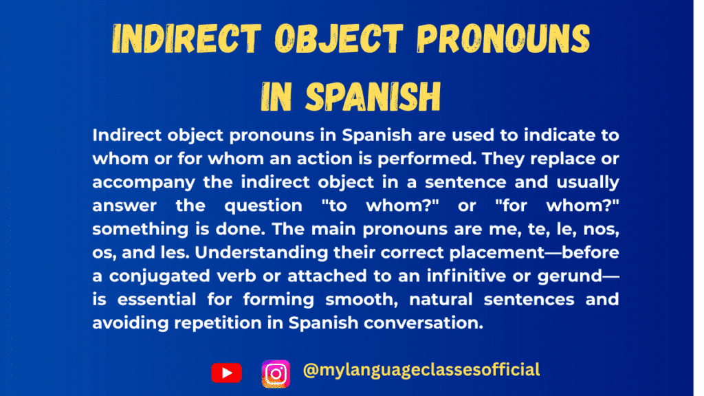 Indirect Object Pronouns in Spanish | My Language Classes