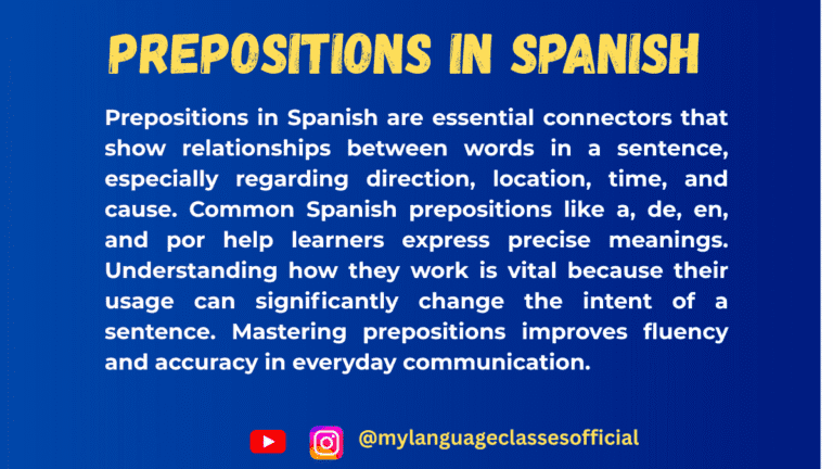 Prepositions in Spanish | My Language Classes