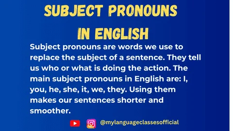 Subject Pronouns Examples